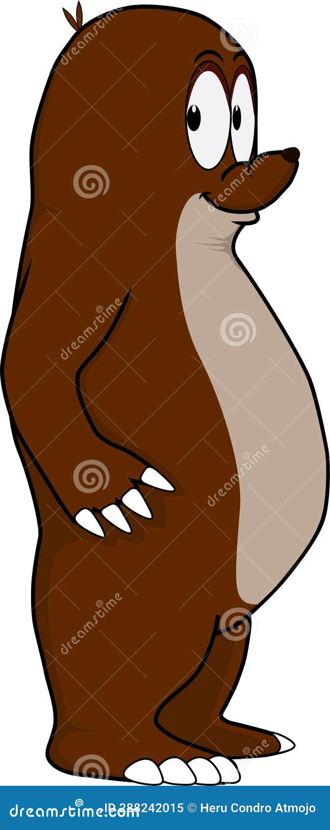 Funny Mole Peeking Out Of Its Hole In A Garden Cartoon Vector ...