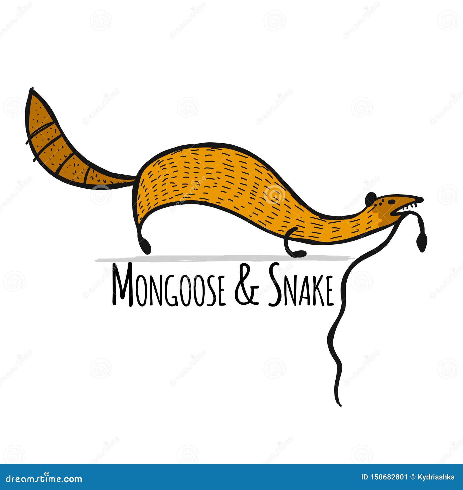 Mongoose With Snake Cartoon Vector | CartoonDealer.com #83434659