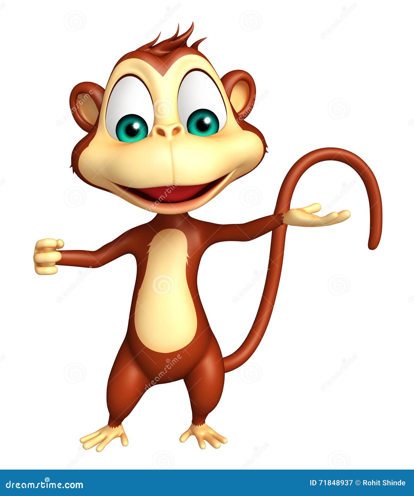 Funny Monkey Cartoon Character Stock Illustration - Illustration of ...