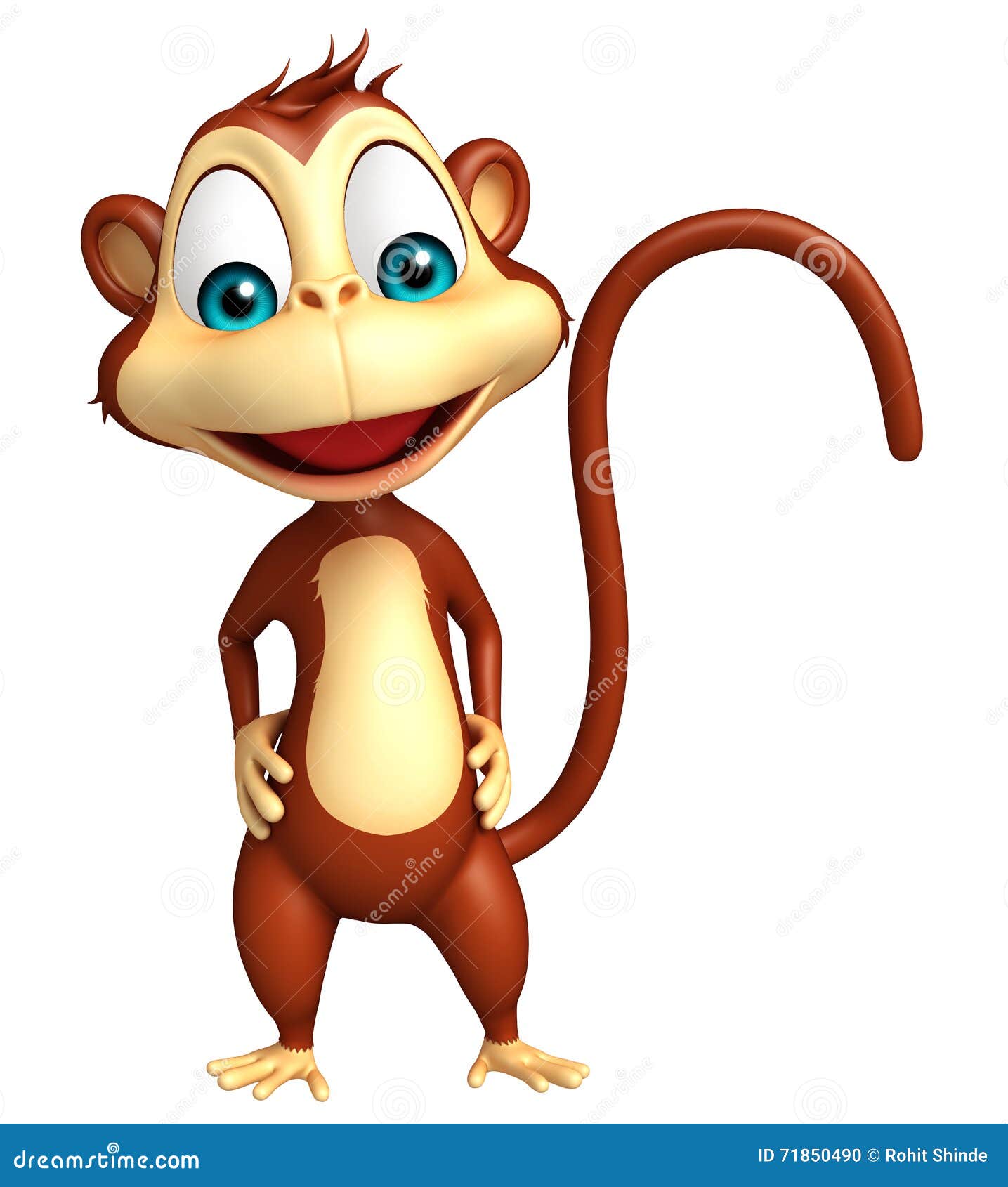 Funny Monkey Cartoon Character Stock Illustration - Illustration of ...