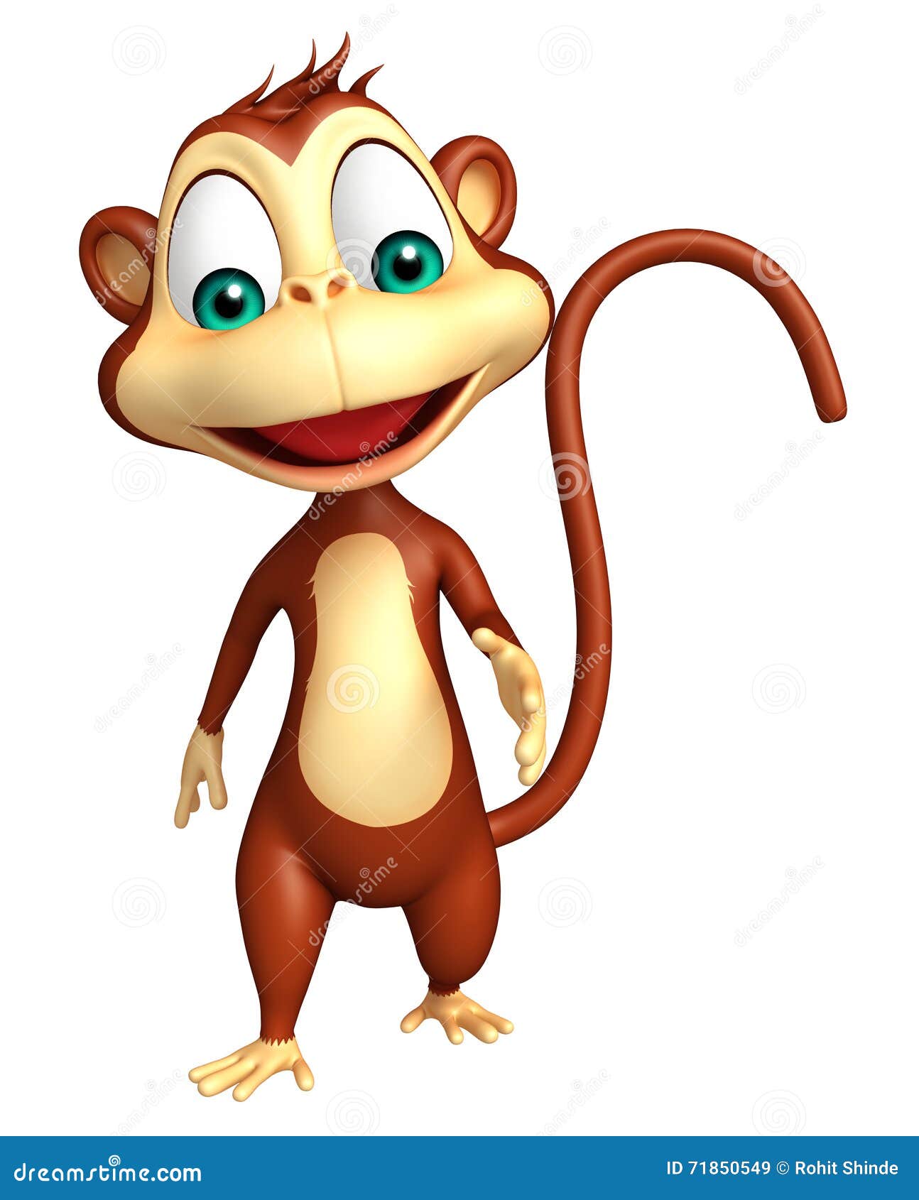 Funny Monkey Cartoon Character Stock Illustration - Illustration of ...