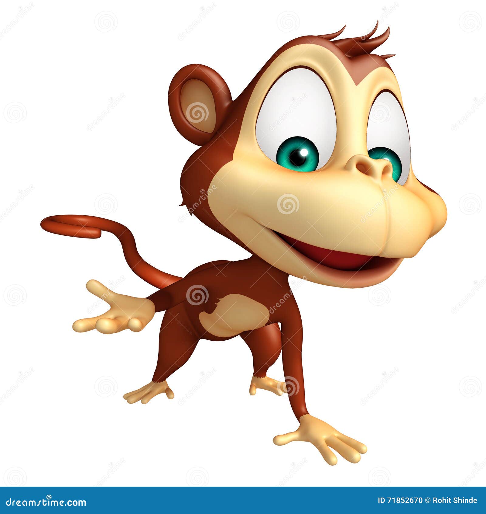 Funny Monkey Cartoon Character Stock Illustration - Illustration of ...