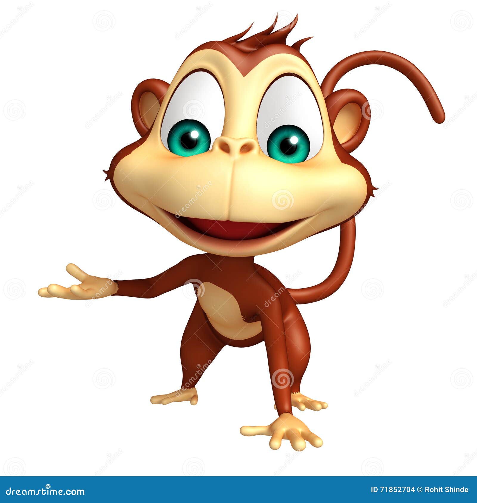 Funny Monkey Cartoon Character Stock Illustration - Illustration of ...