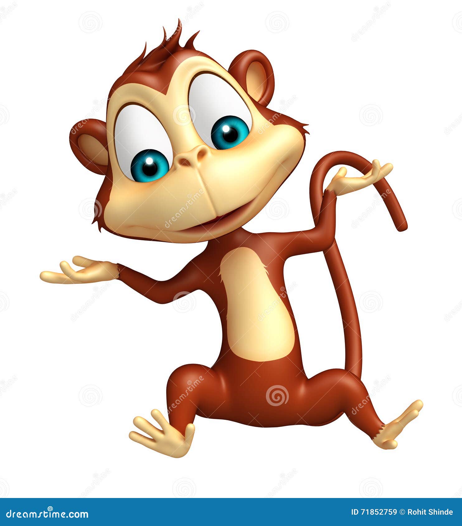Funny Monkey Cartoon Character Stock Illustration - Illustration of ...