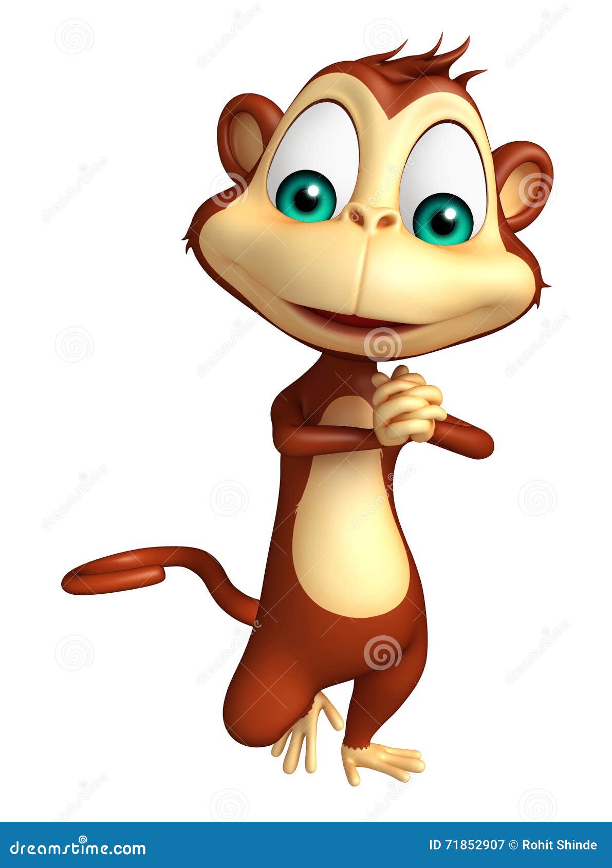 Funny Monkey Cartoon Character Stock Illustration - Illustration of ...
