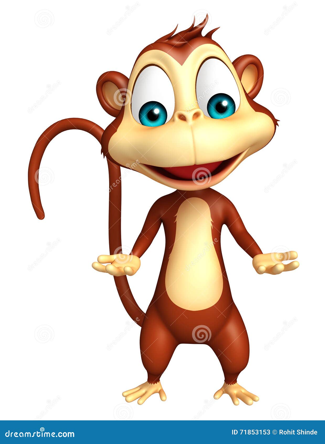 Funny Monkey Cartoon Character Stock Illustration - Illustration of ...