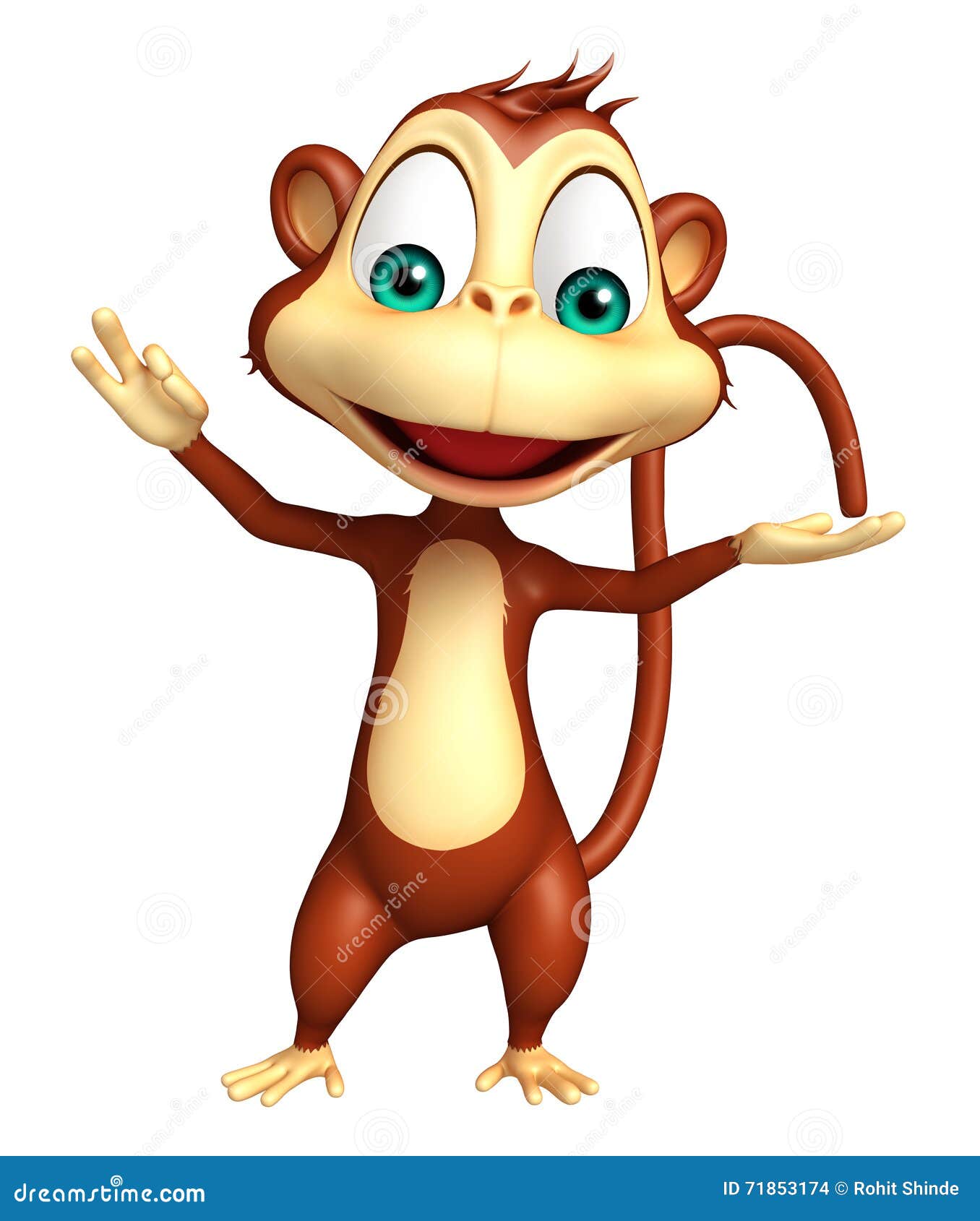 Funny Monkey Cartoon Character Stock Illustration - Illustration of ...