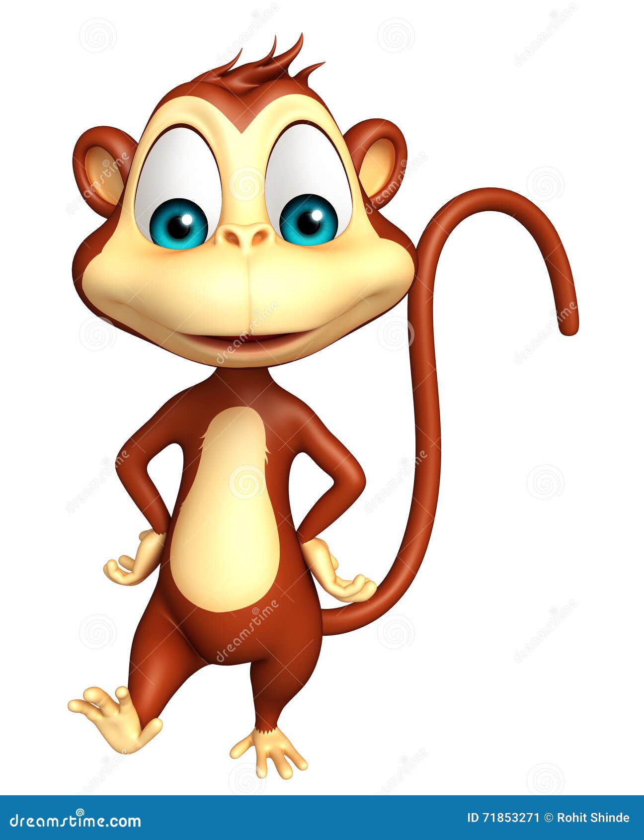 Funny Monkey Cartoon Character Stock Illustration - Illustration of ...