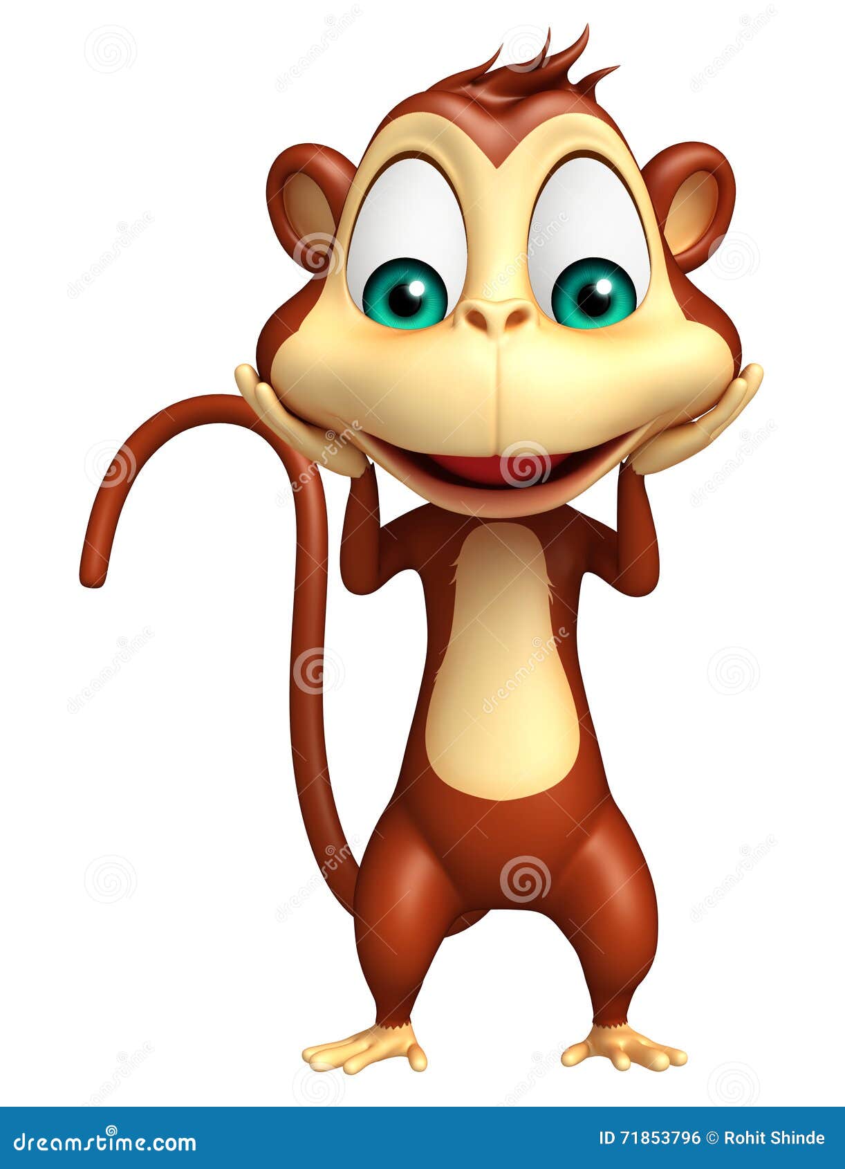 Funny Monkey Cartoon Character Stock Illustration - Illustration of ...