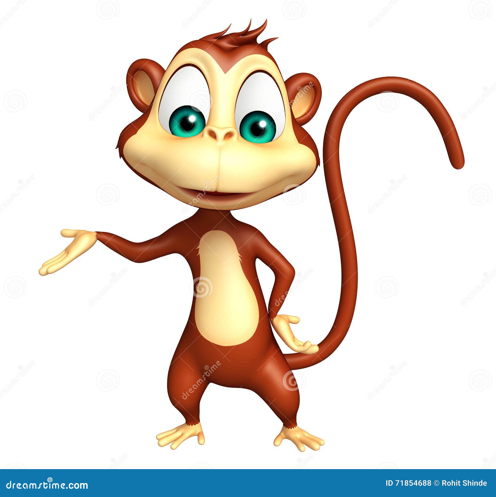 Funny Monkey Cartoon Character Stock Illustration - Illustration of ...