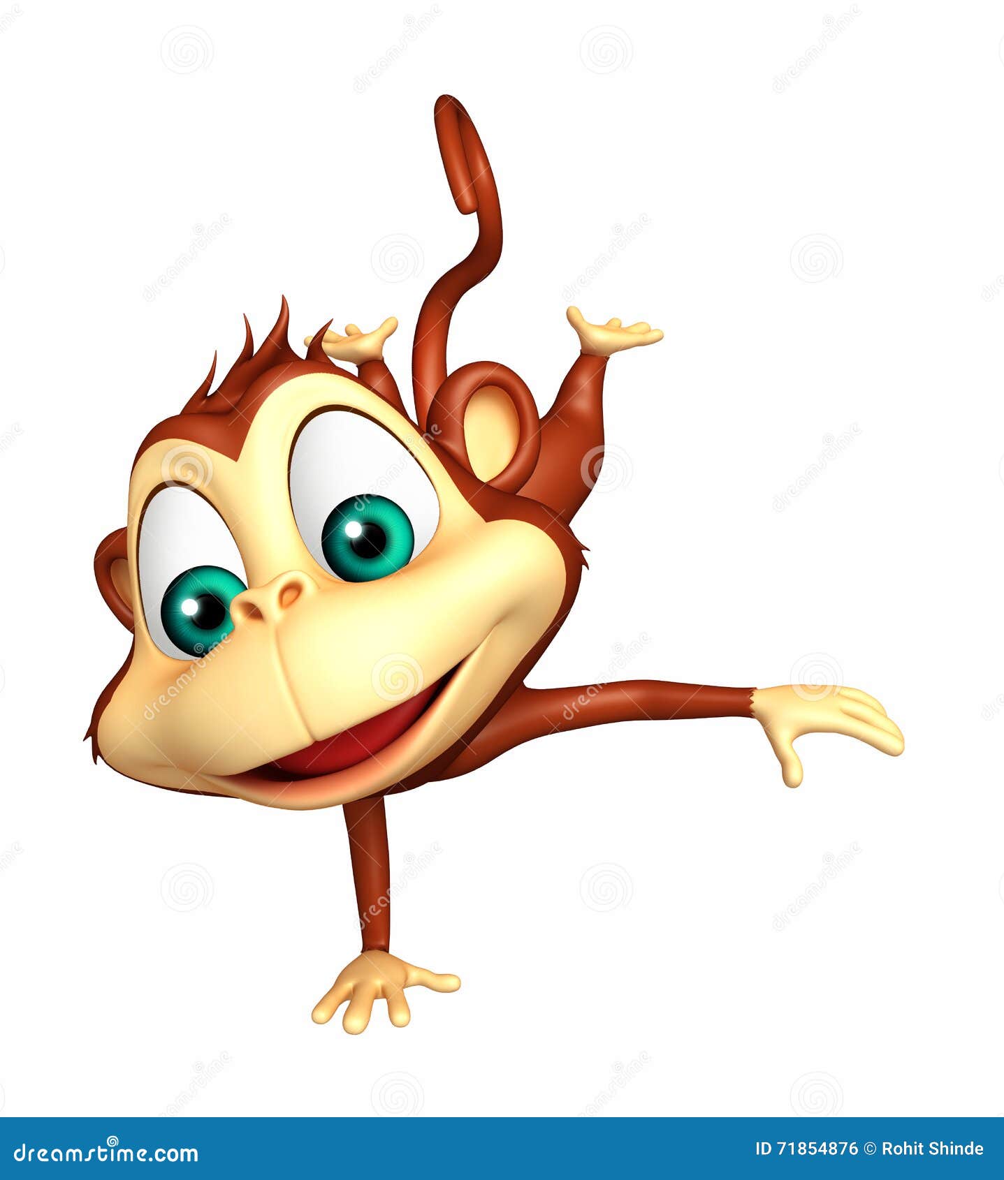 Funny Monkey Cartoon Character Stock Illustration - Illustration of ...