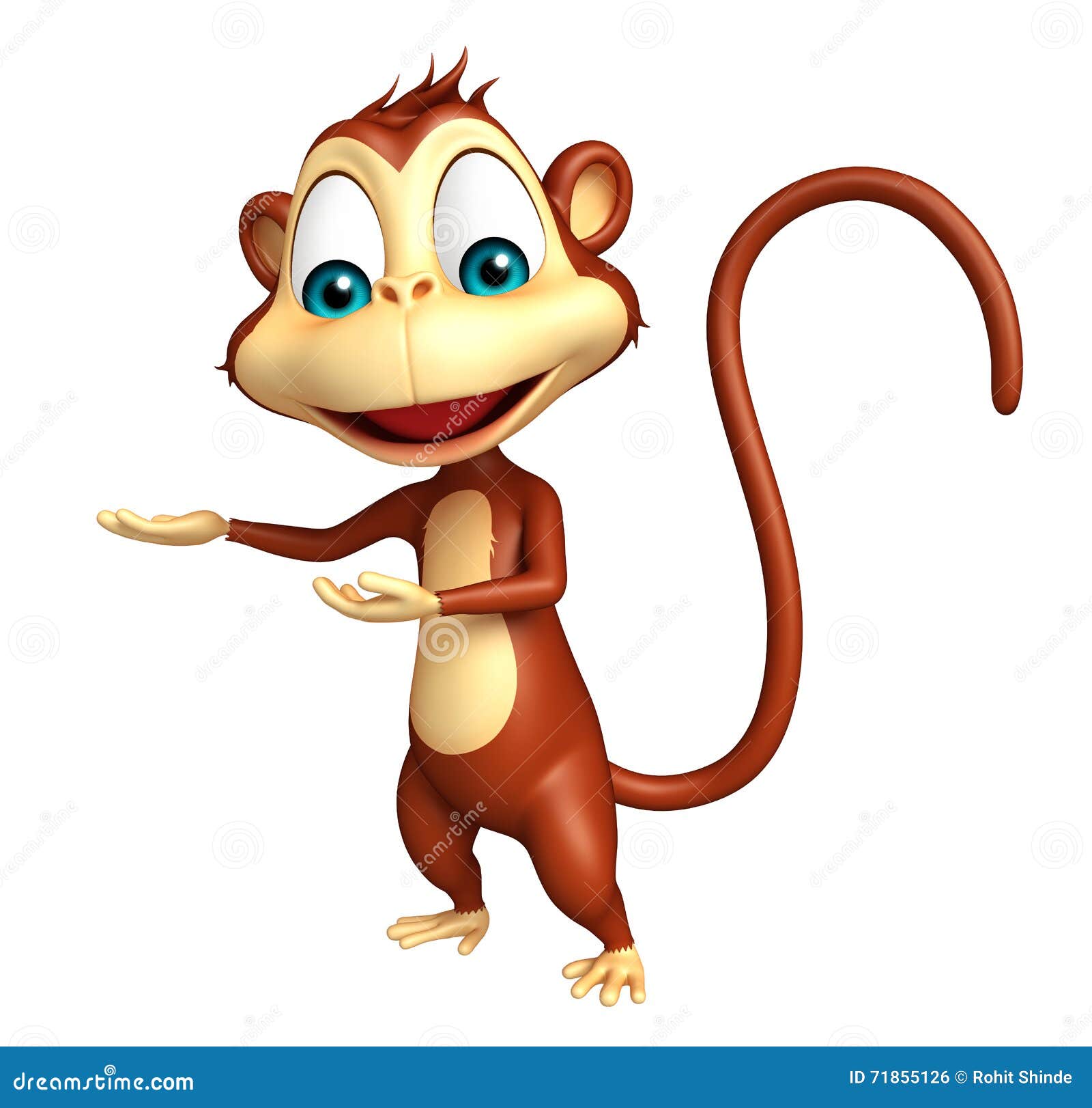 Funny Monkey Cartoon Character Stock Illustration - Illustration of ...