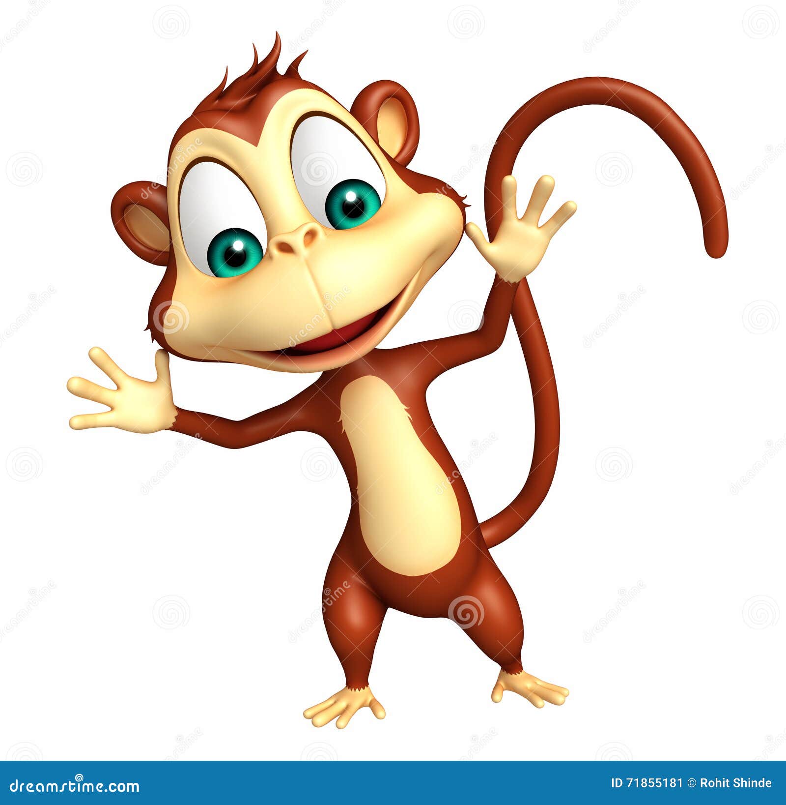 Funny Monkey Cartoon Character Stock Illustration - Illustration of ...