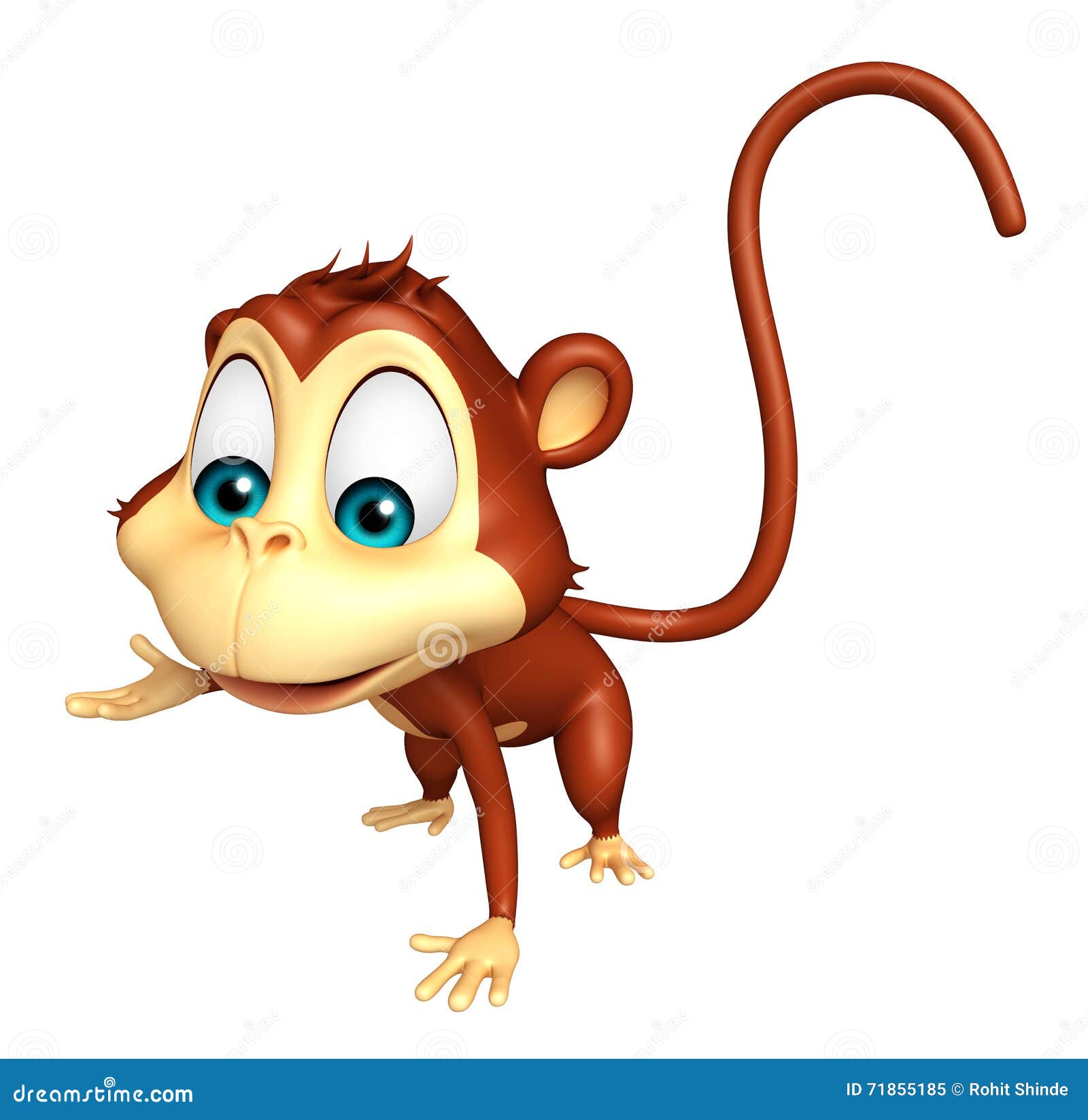 Funny Monkey Cartoon Character Stock Illustration - Illustration of ...