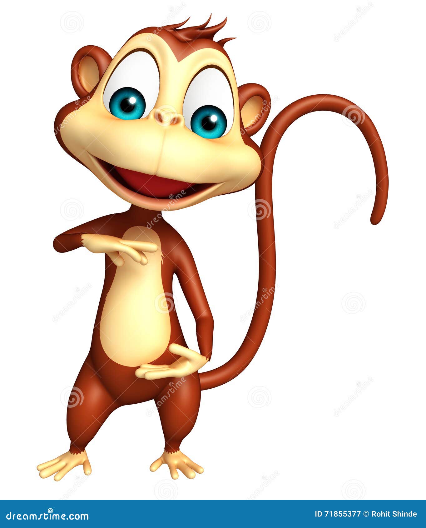 Funny Monkey Cartoon Character Stock Illustration - Illustration of ...