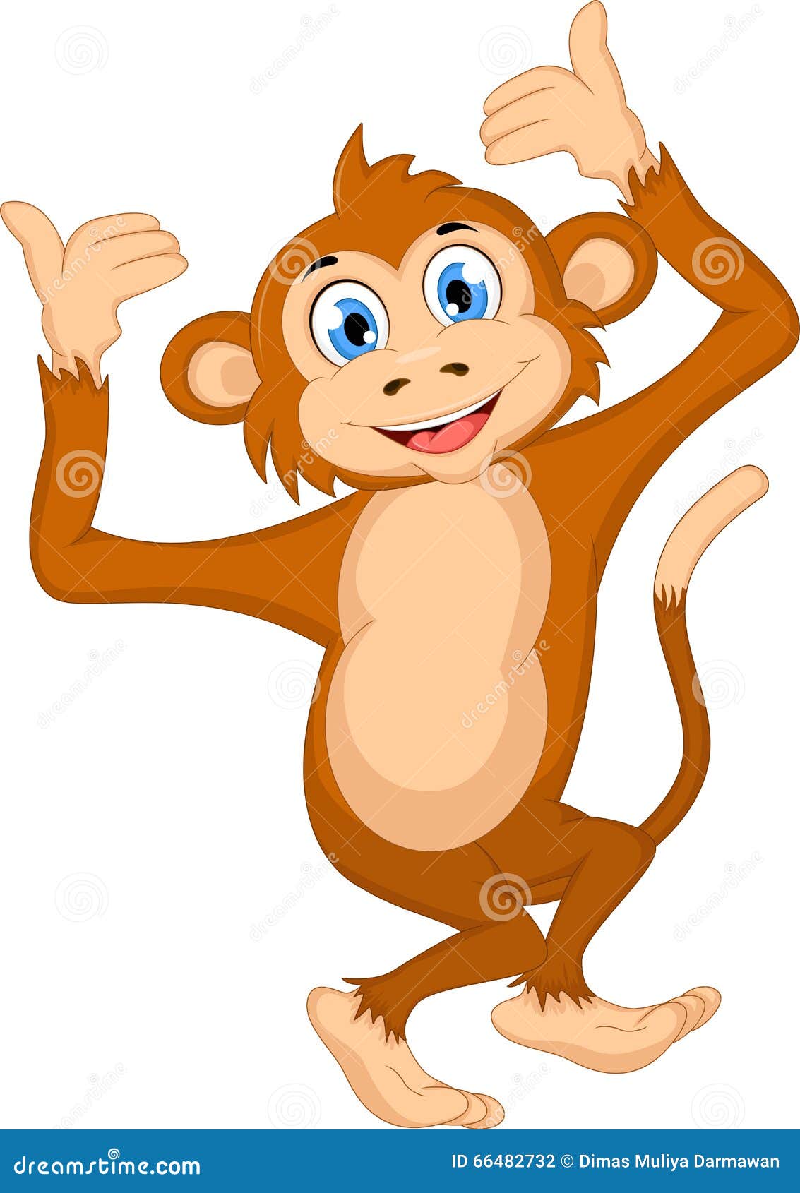 Funny monkey cartoon stock illustration. Illustration of child - 66482732