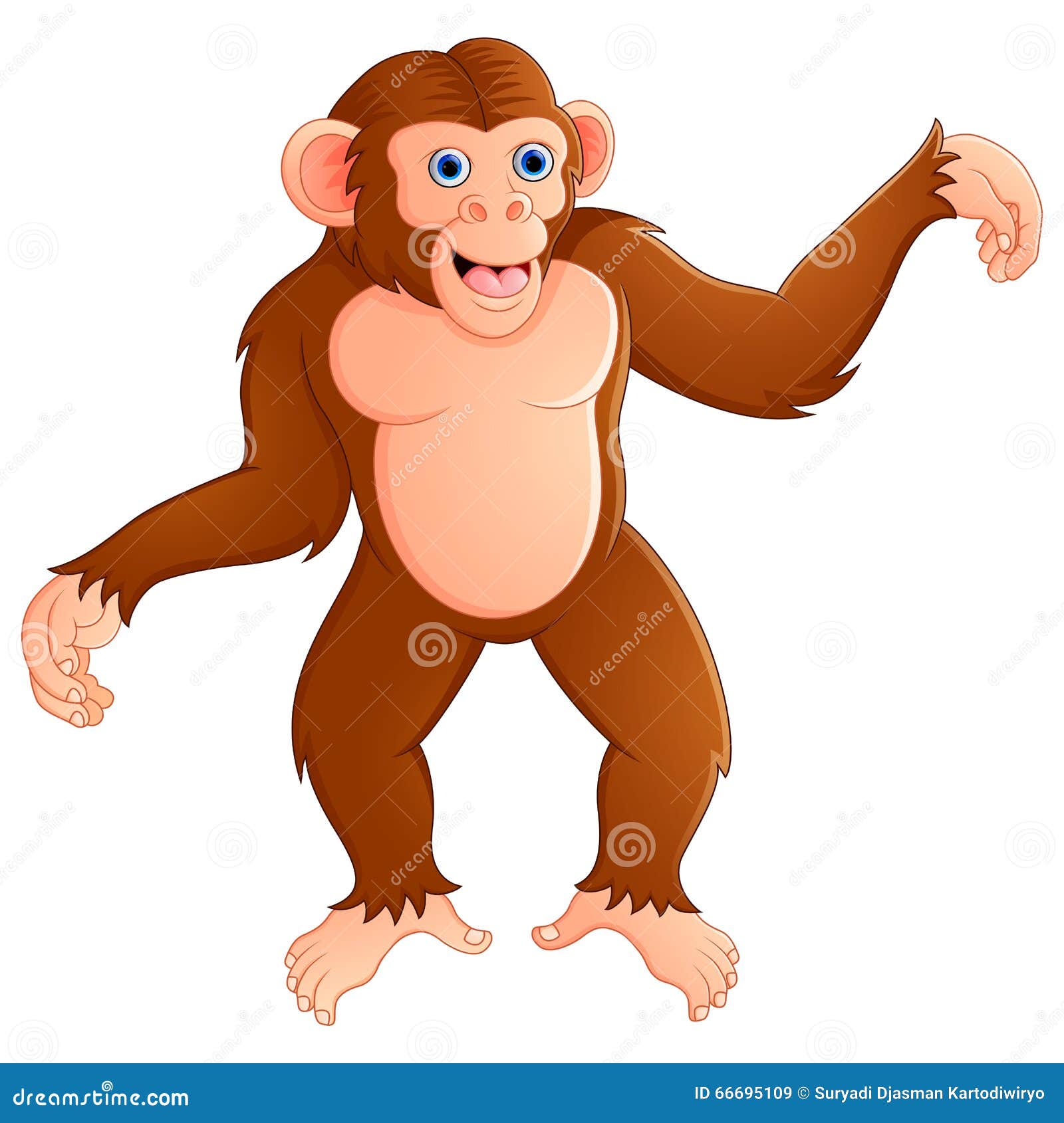 Funny monkey cartoon stock vector. Illustration of drawing - 66695109