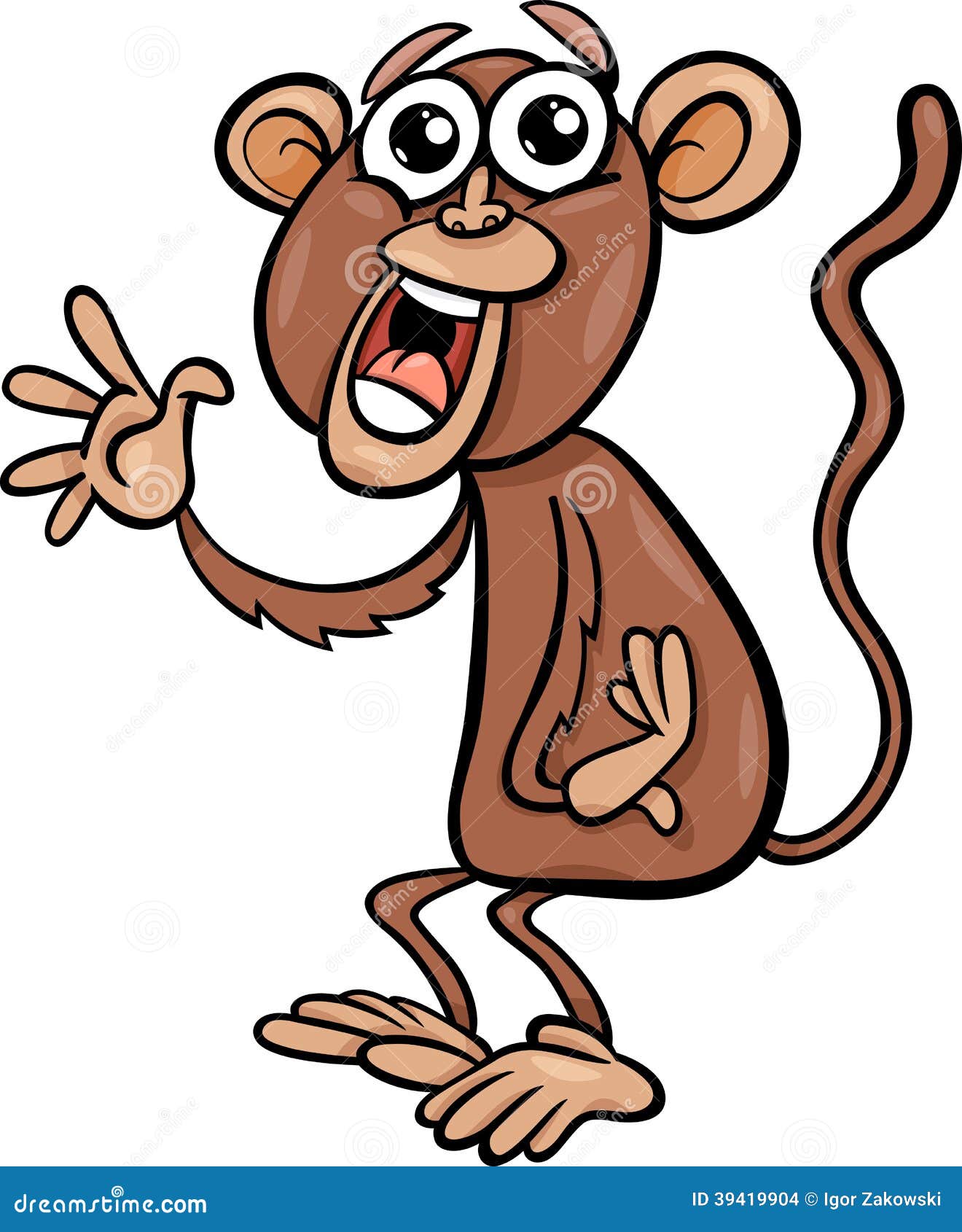 Funny Monkey Cartoon Illustration | CartoonDealer.com #39419904