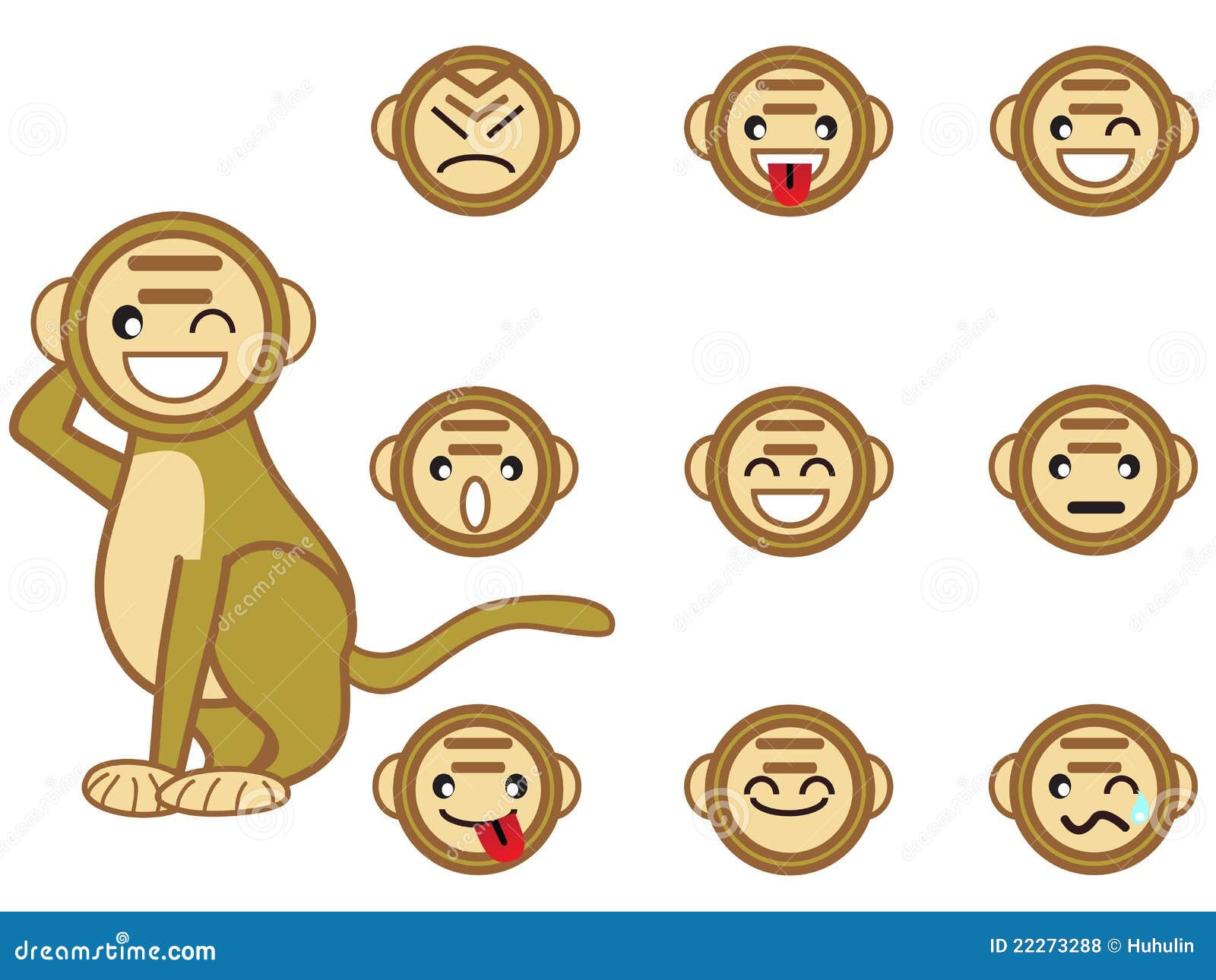Monkey Face With Variant Color Available For Logo-icon-clipart Cartoon ...