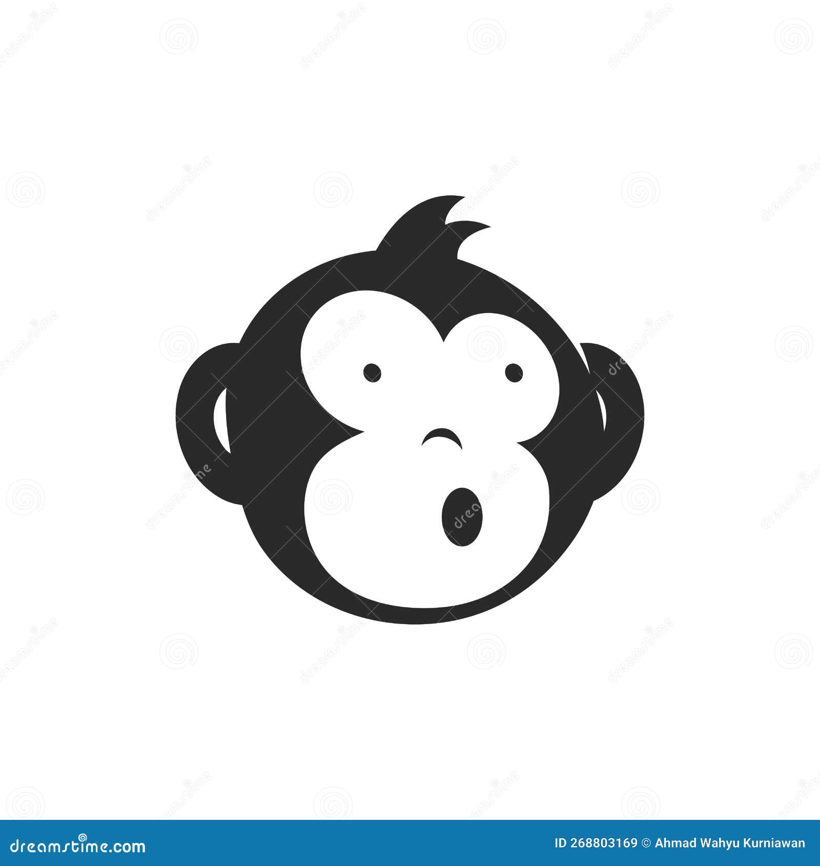 Funny Monkey Face stock vector. Illustration of cute - 268803169