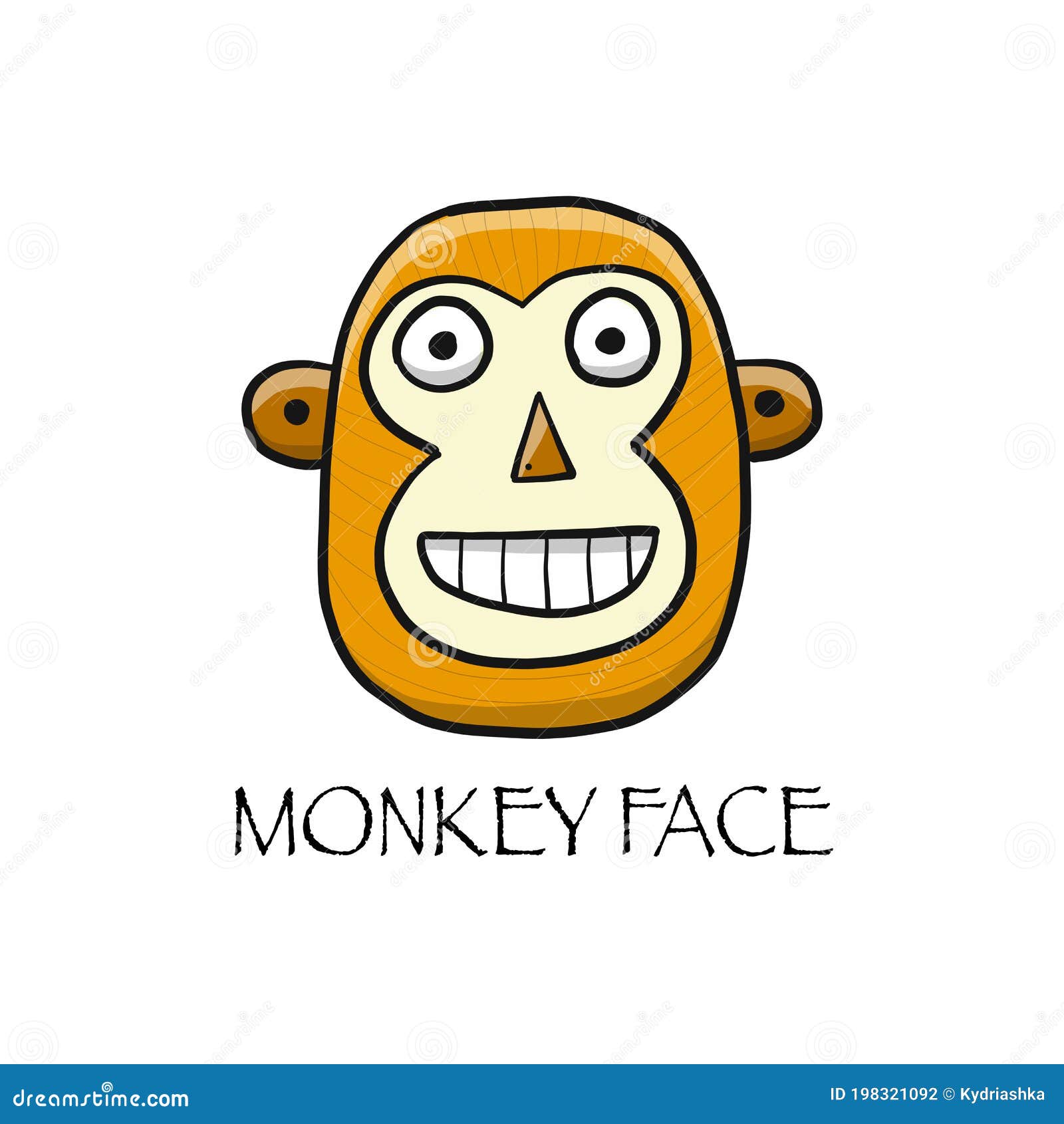 Funny Monkey Face. Sketch for Your Design Stock Vector - Illustration ...