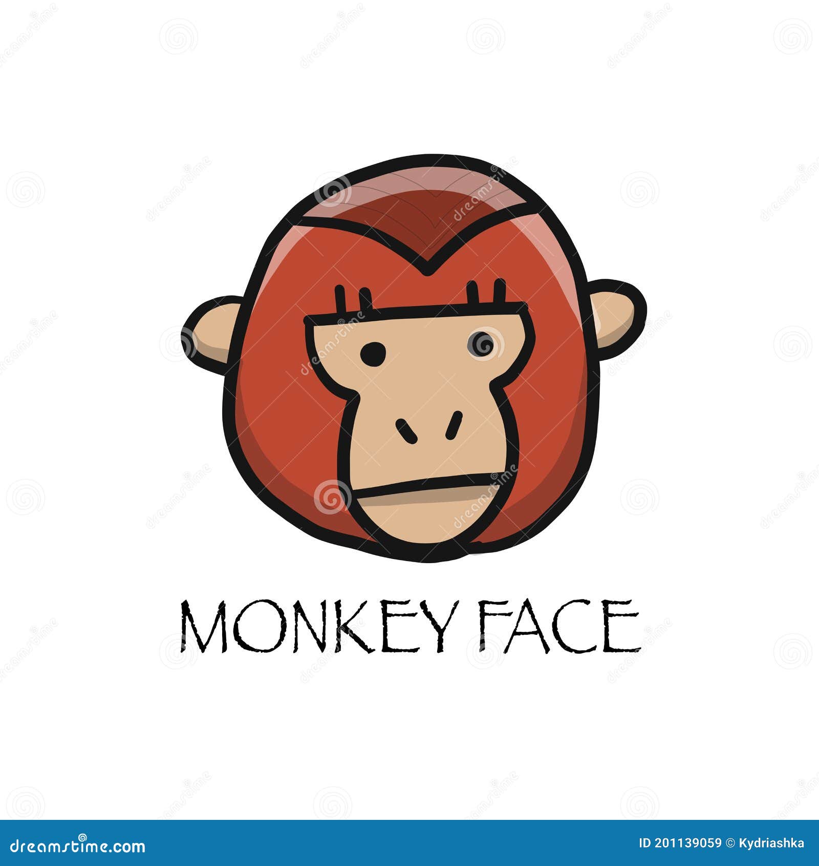 Funny Monkey Face. Sketch for Your Design Stock Vector - Illustration ...