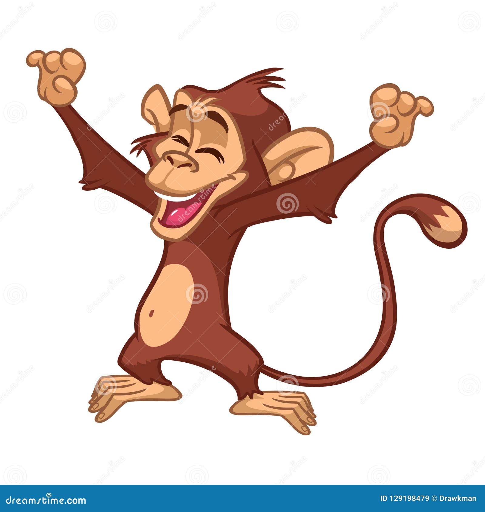 Funny Monkey Singing Vector Illustration. Stock Vector - Illustration ...