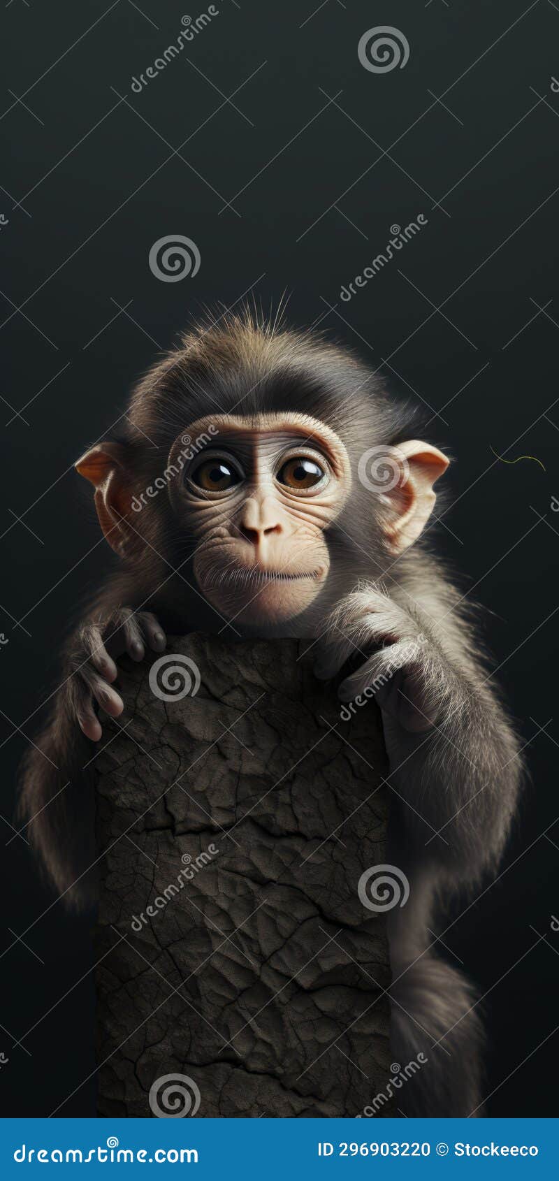 Funny Monkey on Stone: Quirky Mobile Lock Screen Background Stock ...