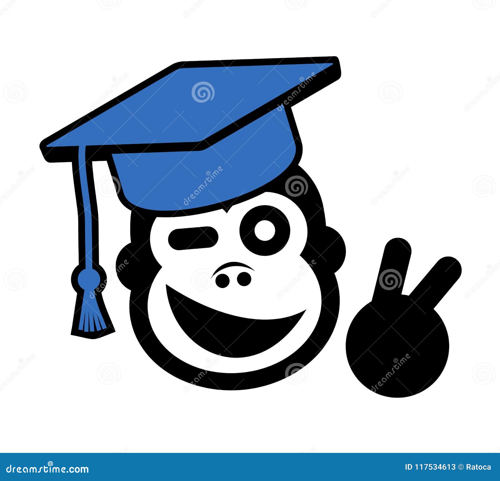 Funny Monkey Student Illustration Stock Vector - Illustration of school ...