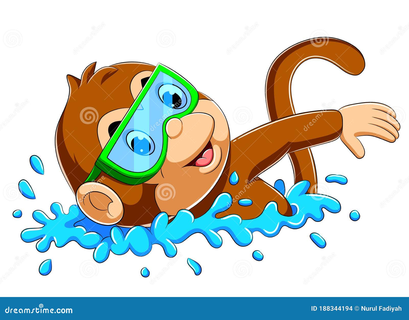 A Chimpanzee Swimming In Water. Underwater Image Stock Photography ...