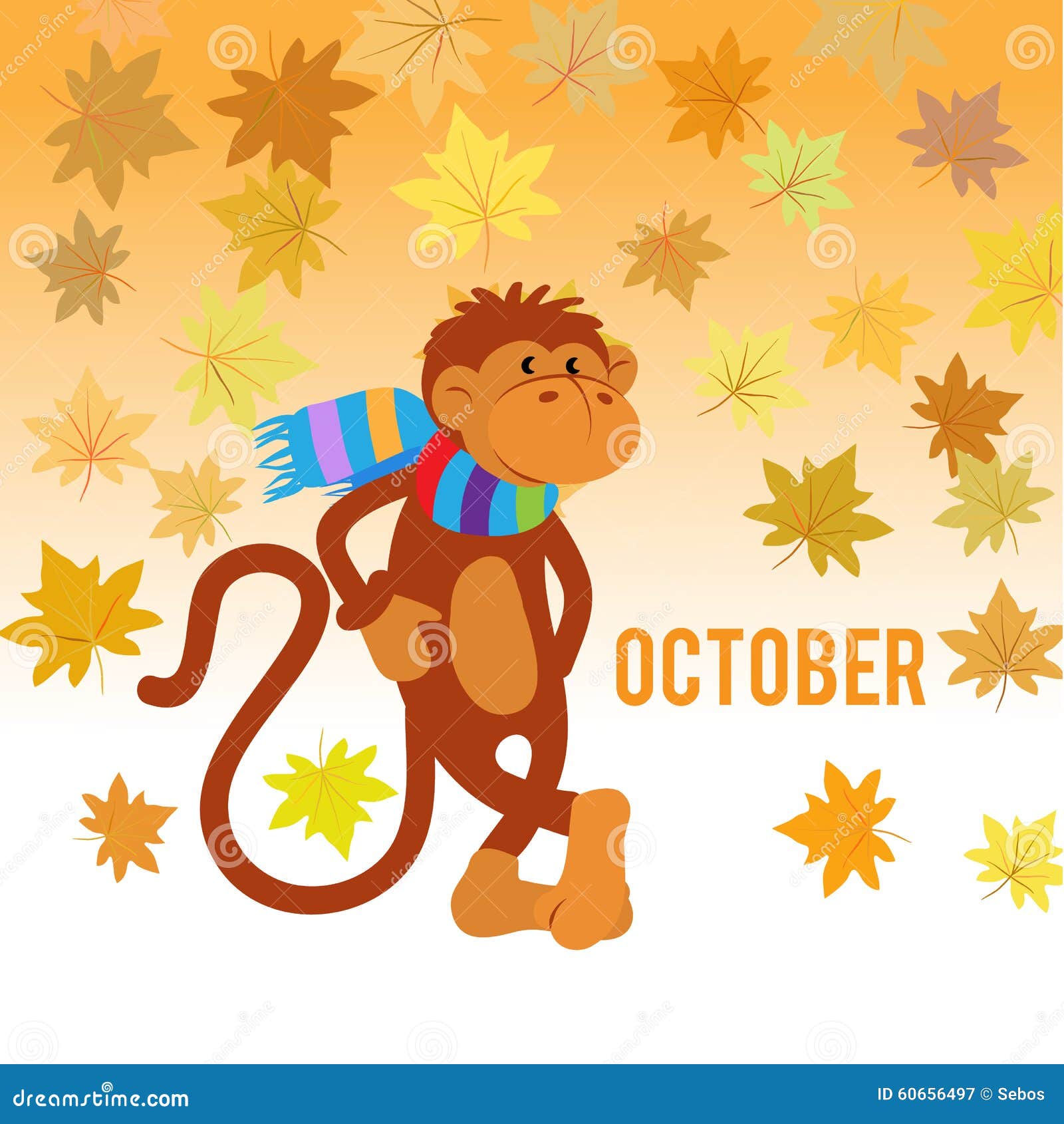 Monkey Under Palmtree Royalty-Free Cartoon | CartoonDealer.com #25212209