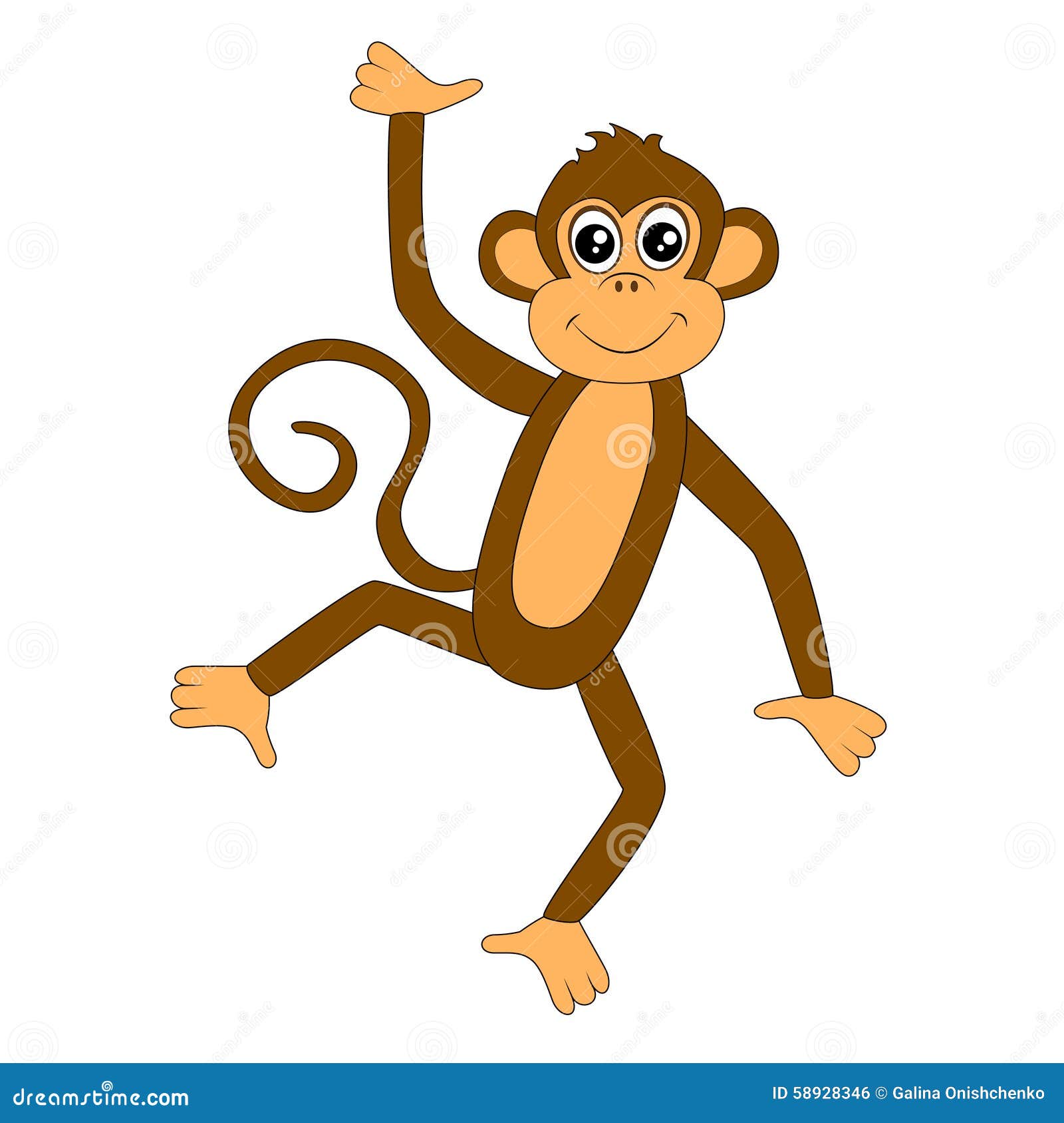 Funny Monkey on White Background Stock Vector - Illustration of ...