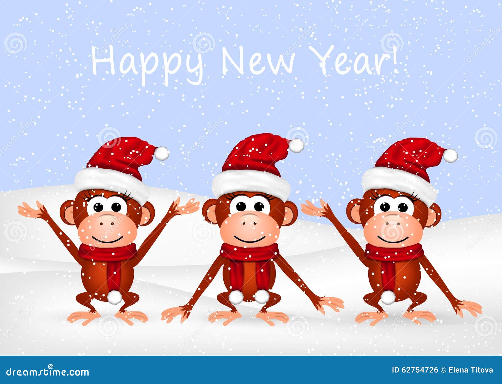 Funny Monkeys Snow Background Stock Illustrations – 33 Funny Monkeys ...