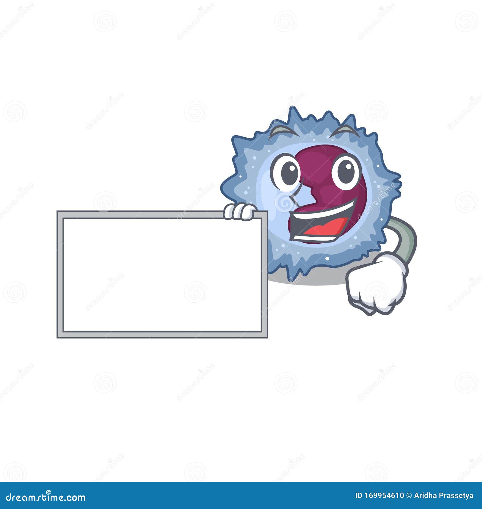 Funny Monocyte Cell Cartoon Character Design Style with Board Stock ...