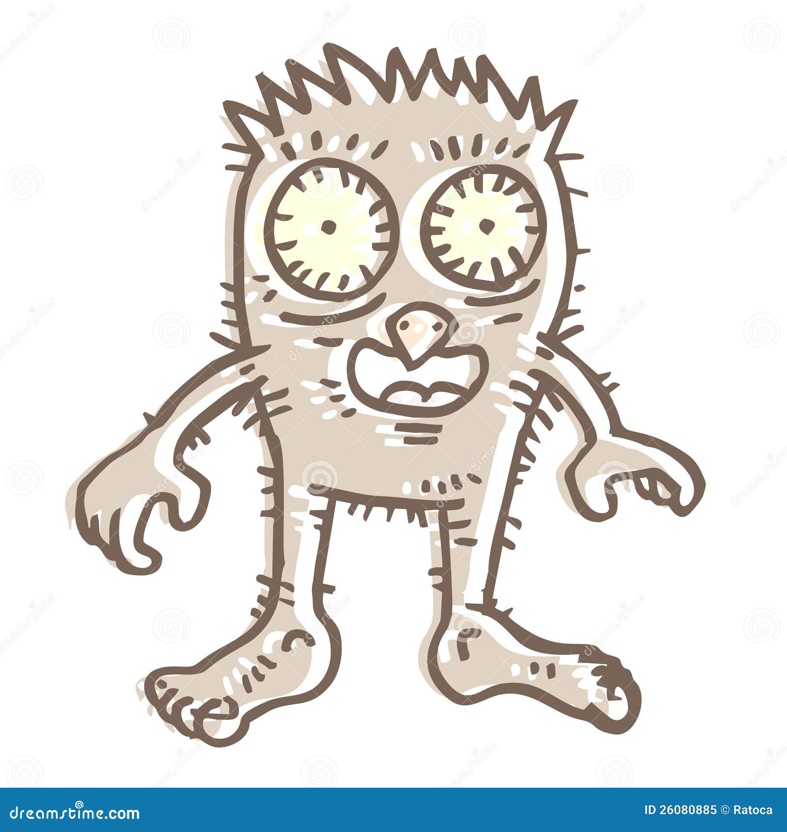 A Monster, A Man With Hooves And A Horn. Vector Illustration ...