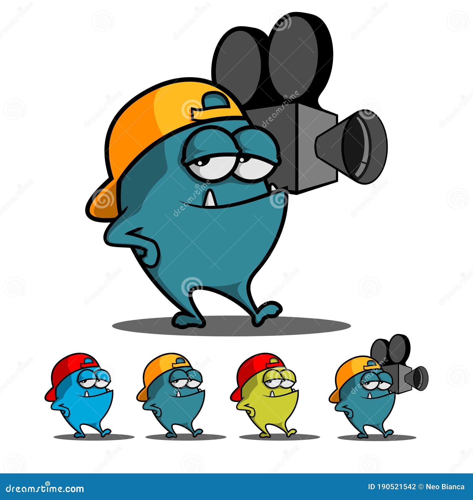 Funny Monster with Camera Illustration Vector Stock Vector ...
