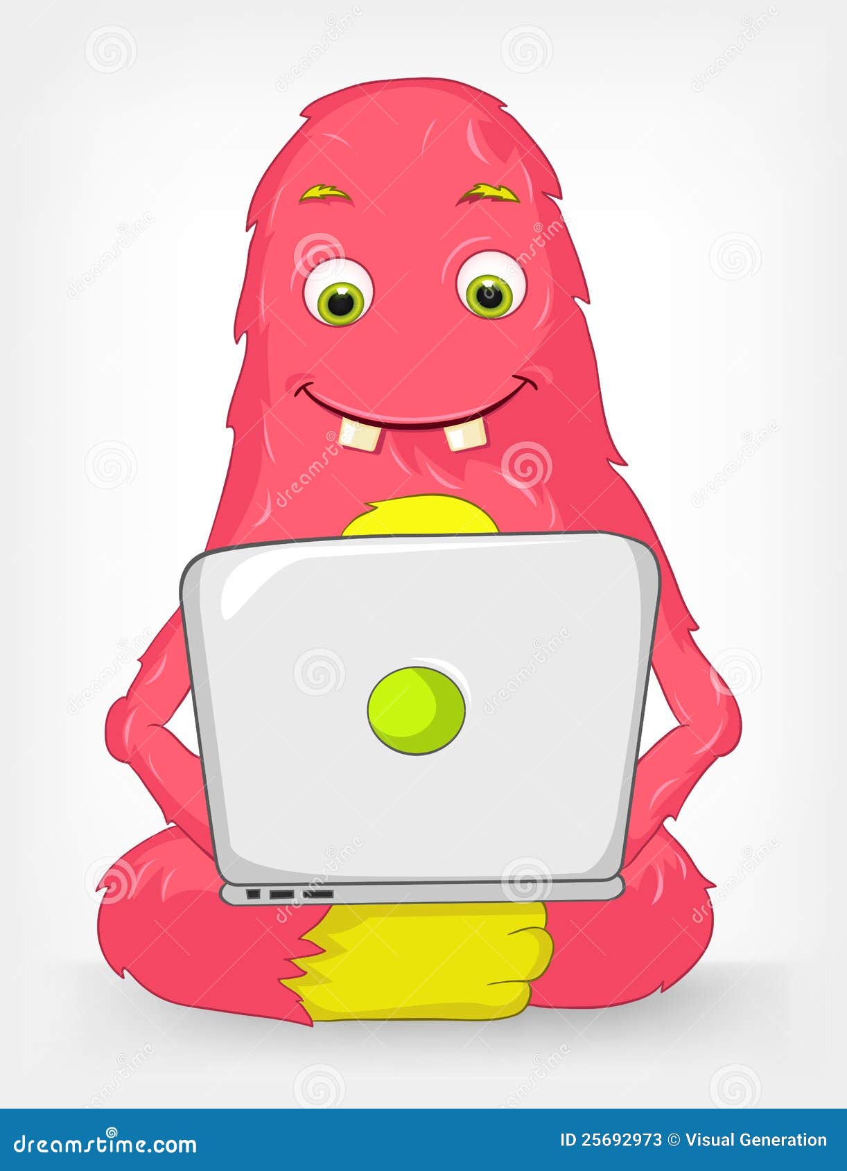 Funny Monster. Coder. Cartoon Vector | CartoonDealer.com #25692973