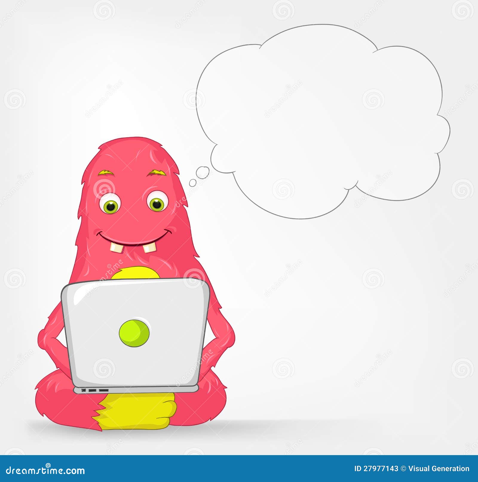Funny Monster. Coder. stock vector. Illustration of occupation - 27977143