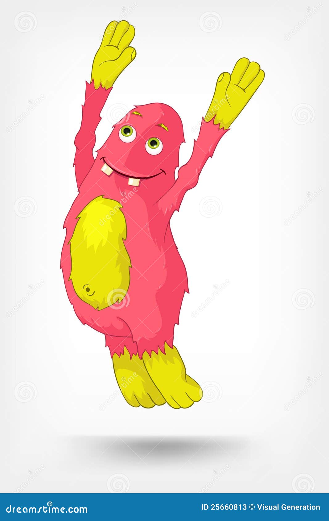 Funny Monster. Jumping. stock vector. Illustration of excitement - 25660813