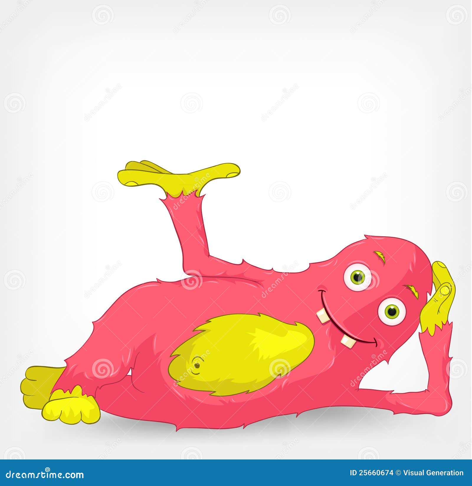 Funny Monster. Relaxation stock vector. Illustration of mascot - 25660674