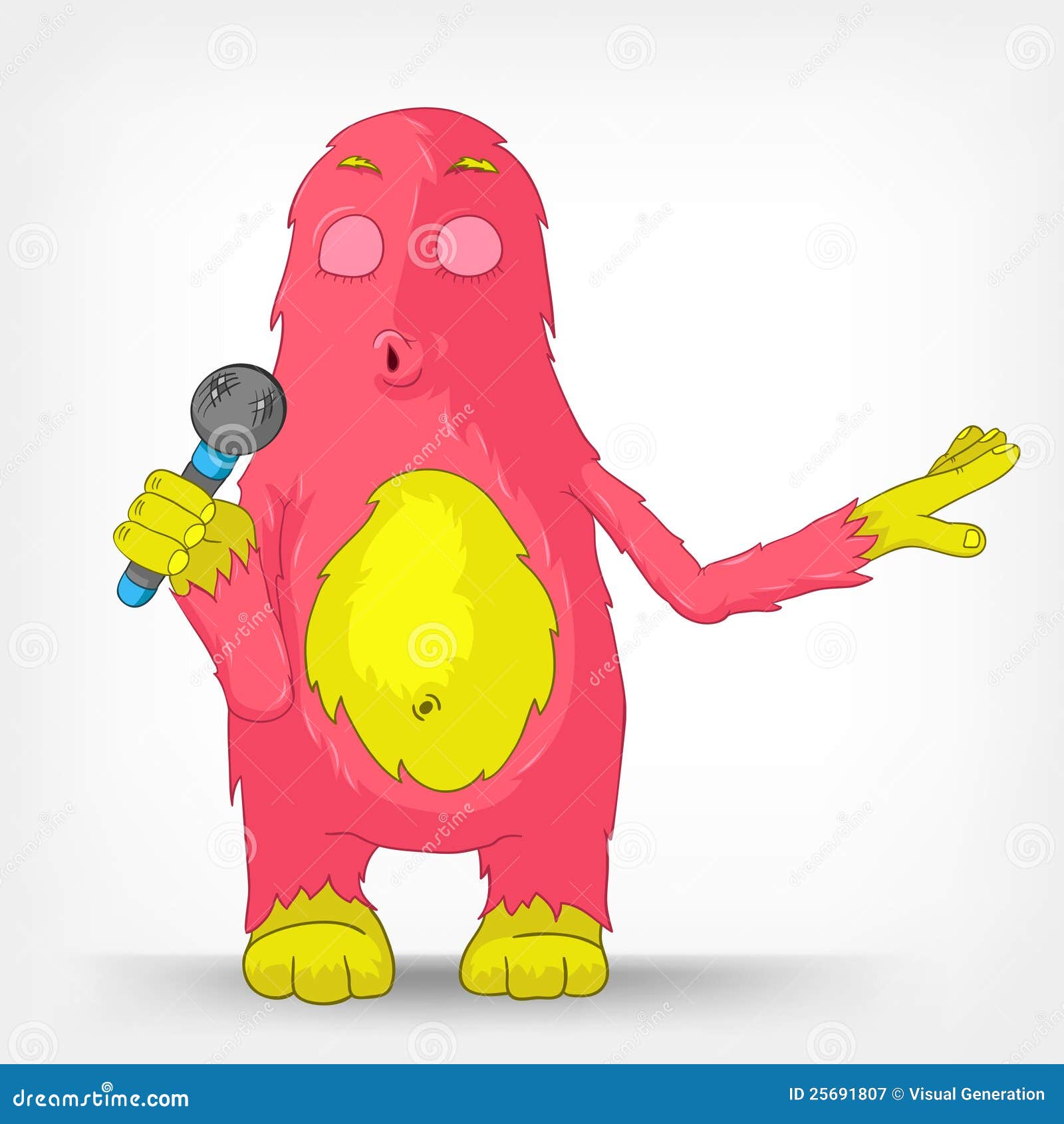 Funny Monster. Singing. stock vector. Illustration of funny - 25691807