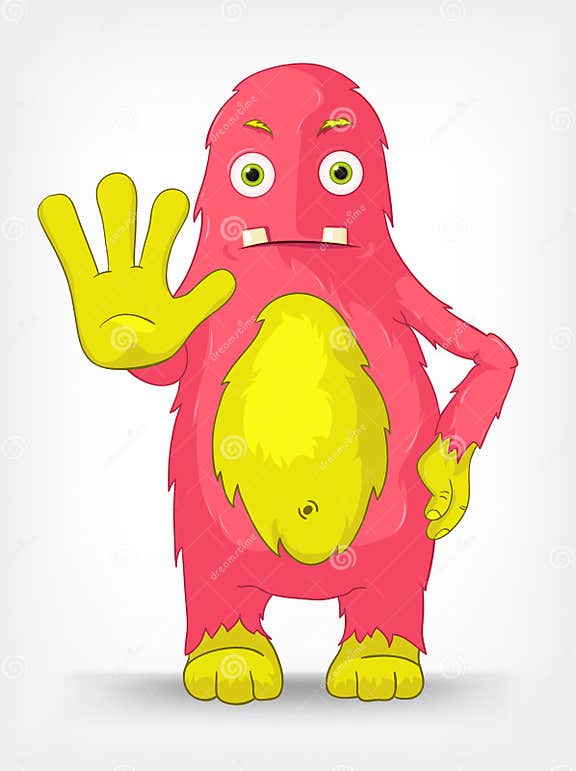 Funny Monster. Stop. stock illustration. Illustration of protection ...