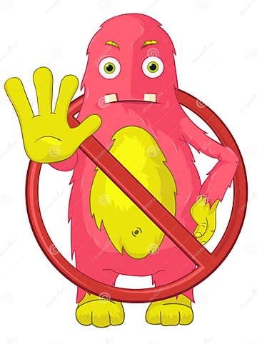 Funny Monster. Stop. stock illustration. Illustration of stop - 27954247