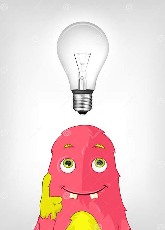 Funny Monster. Thinking. stock vector. Illustration of idea - 28242145