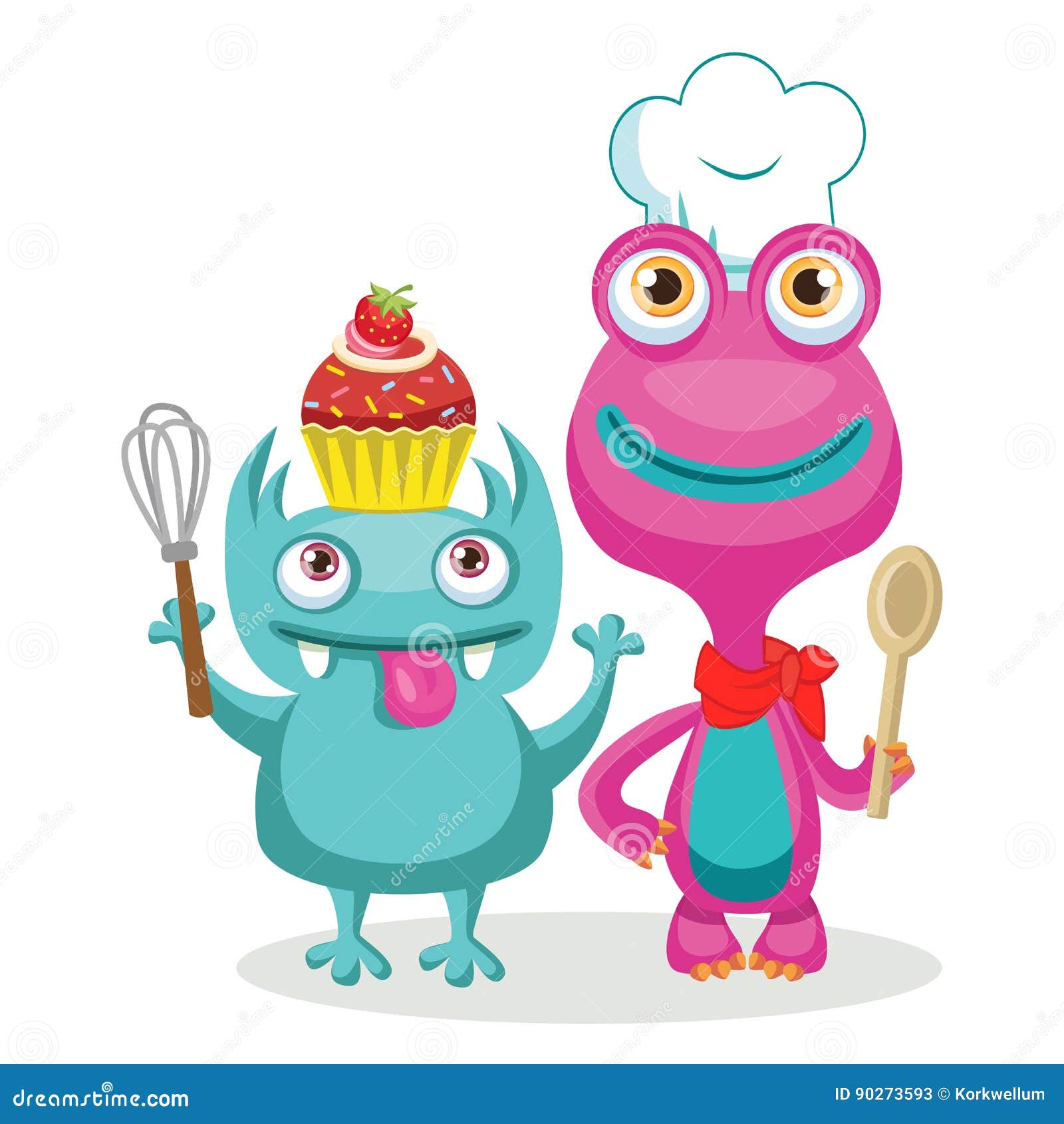 Funny Monsters Chef Character Vector. Animal Chef Cartoon Theme ...