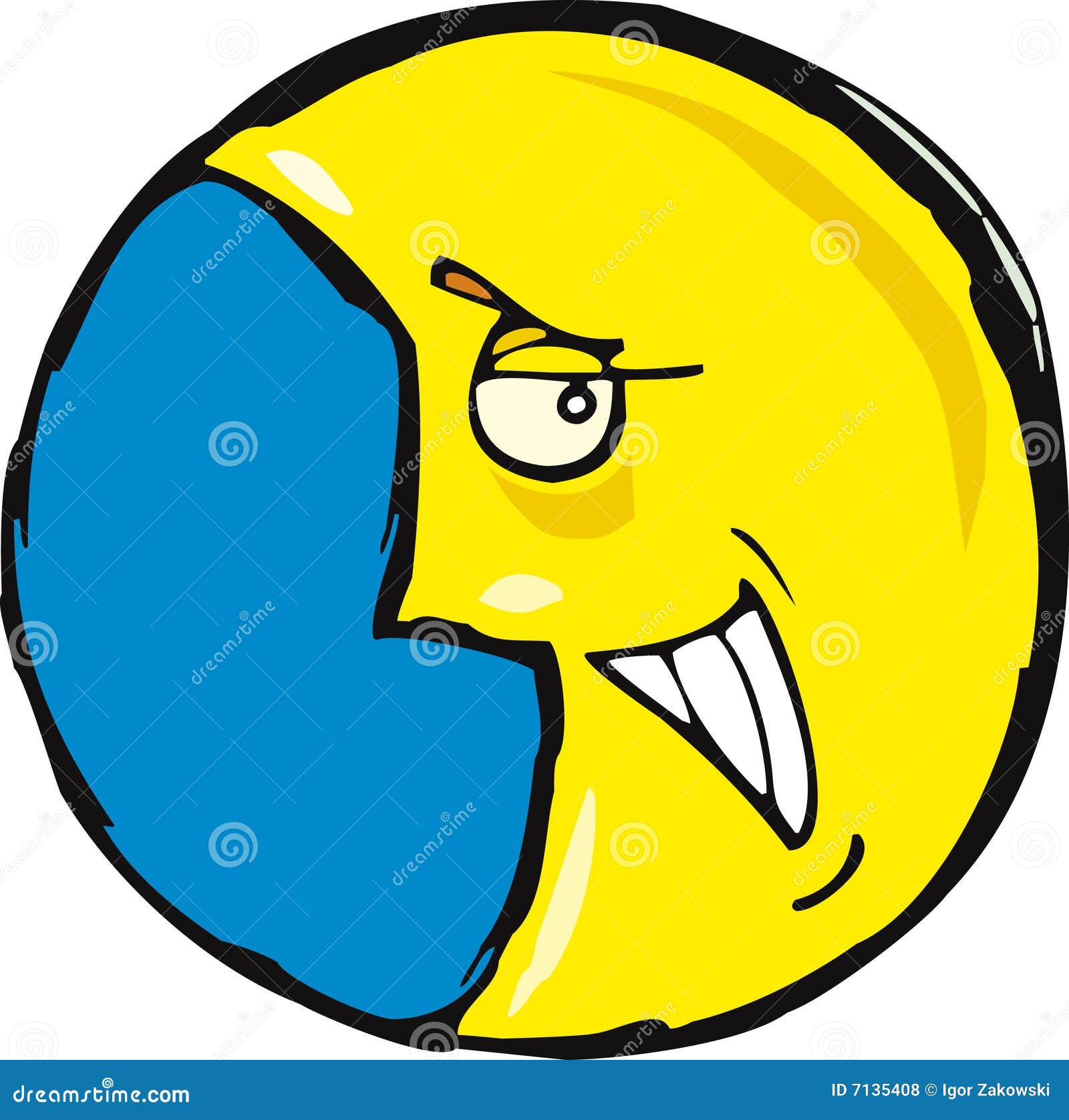 Funny moon stock vector. Illustration of happy, cartoon - 7135408