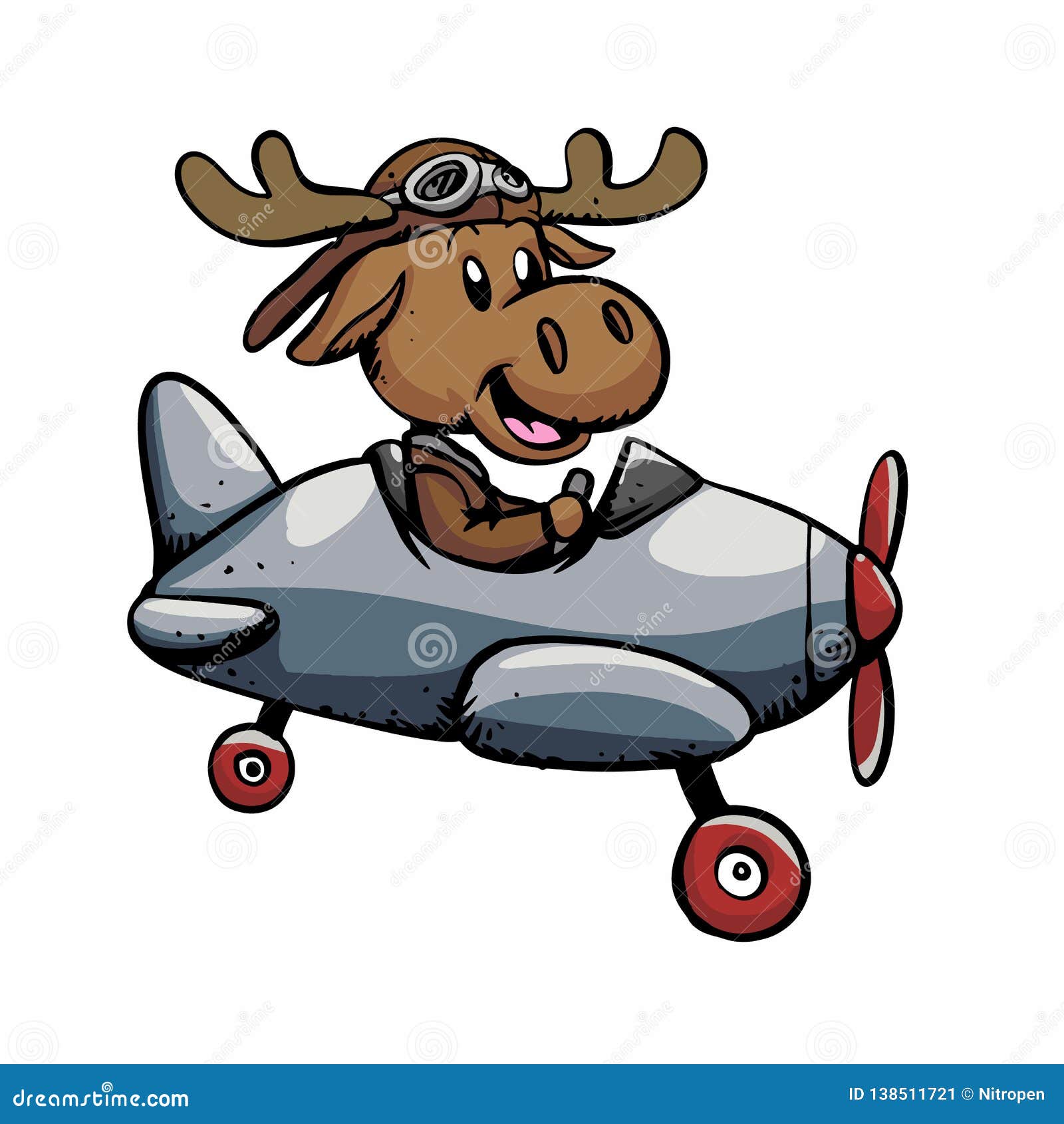 Funny moose aviator stock vector. Illustration of cool - 138511721