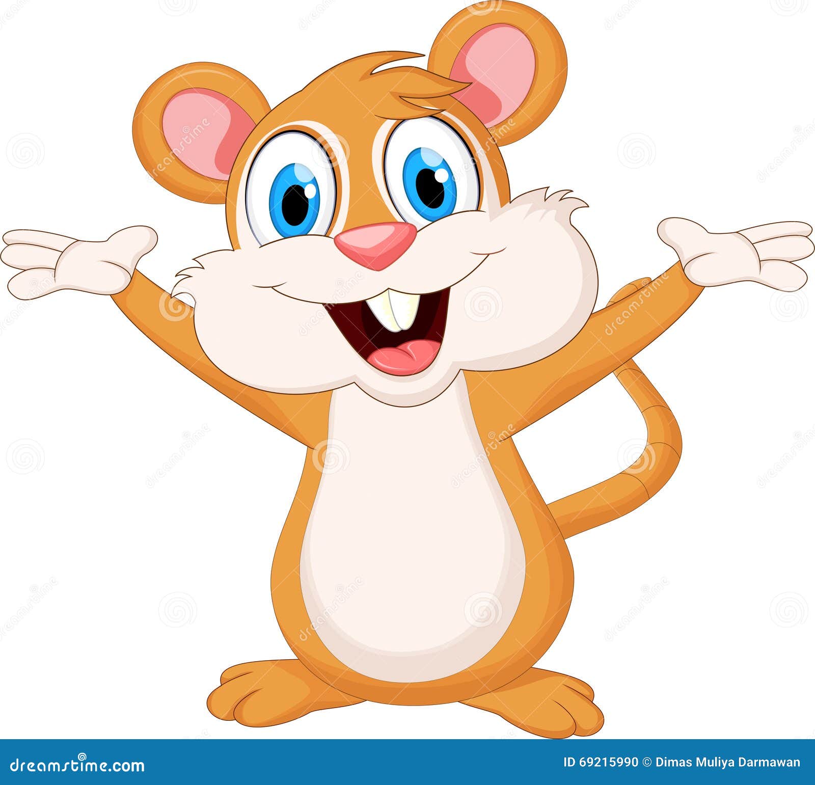 Funny Mouse Cartoon Waving Hand Stock Illustration - Illustration of ...