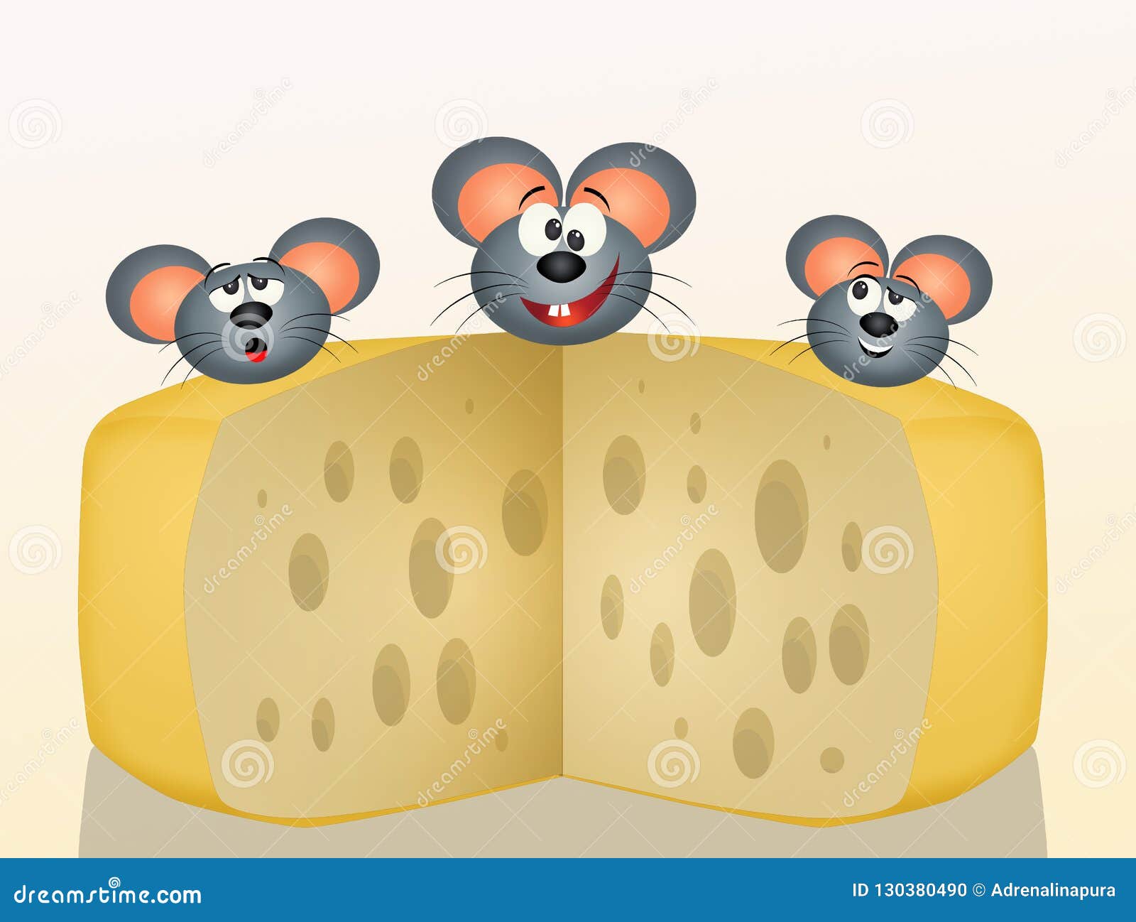 Funny mouse on cheese stock illustration. Illustration of funny - 130380490