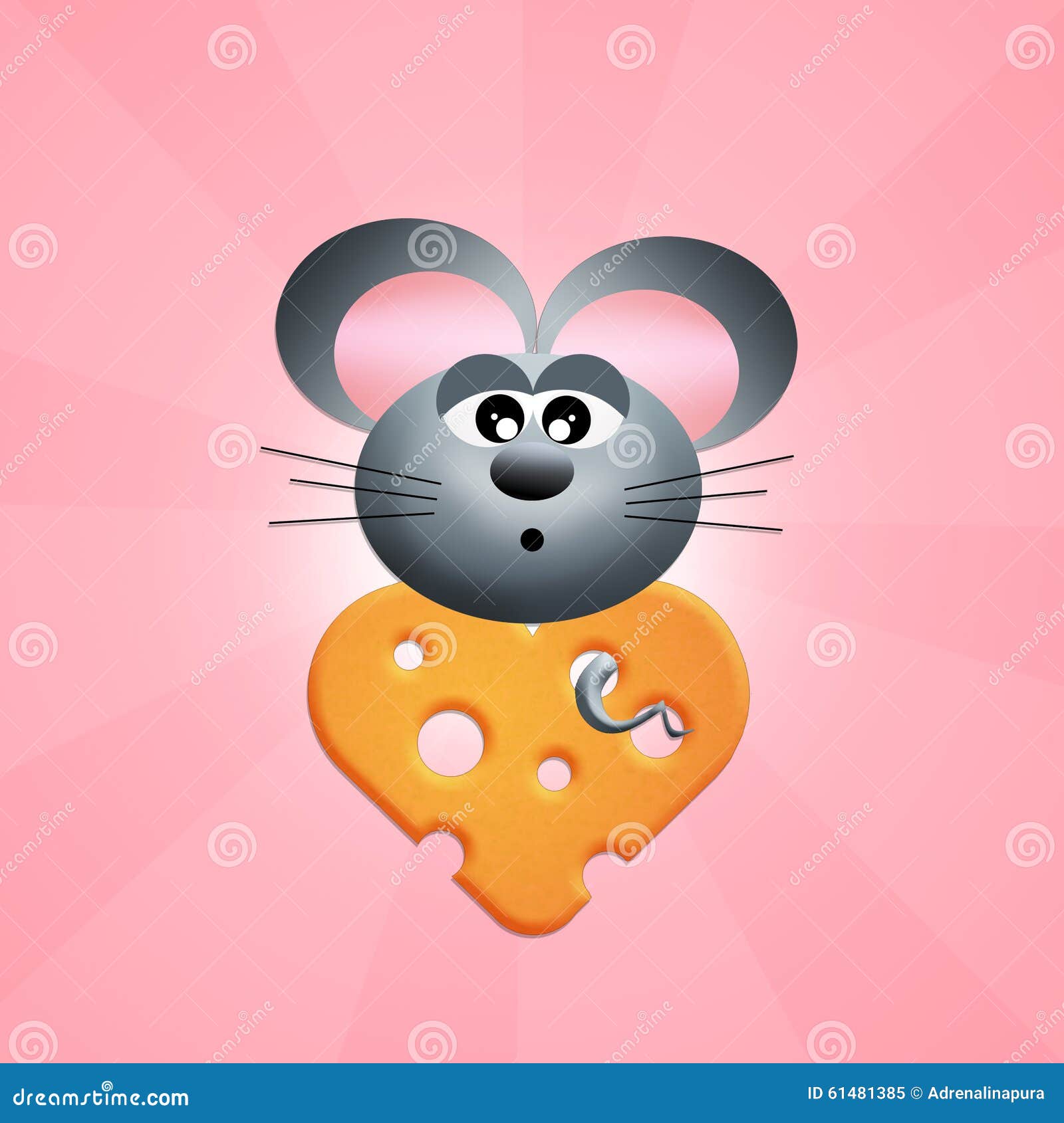 Funny mouse on cheese stock illustration. Illustration of shape - 61481385